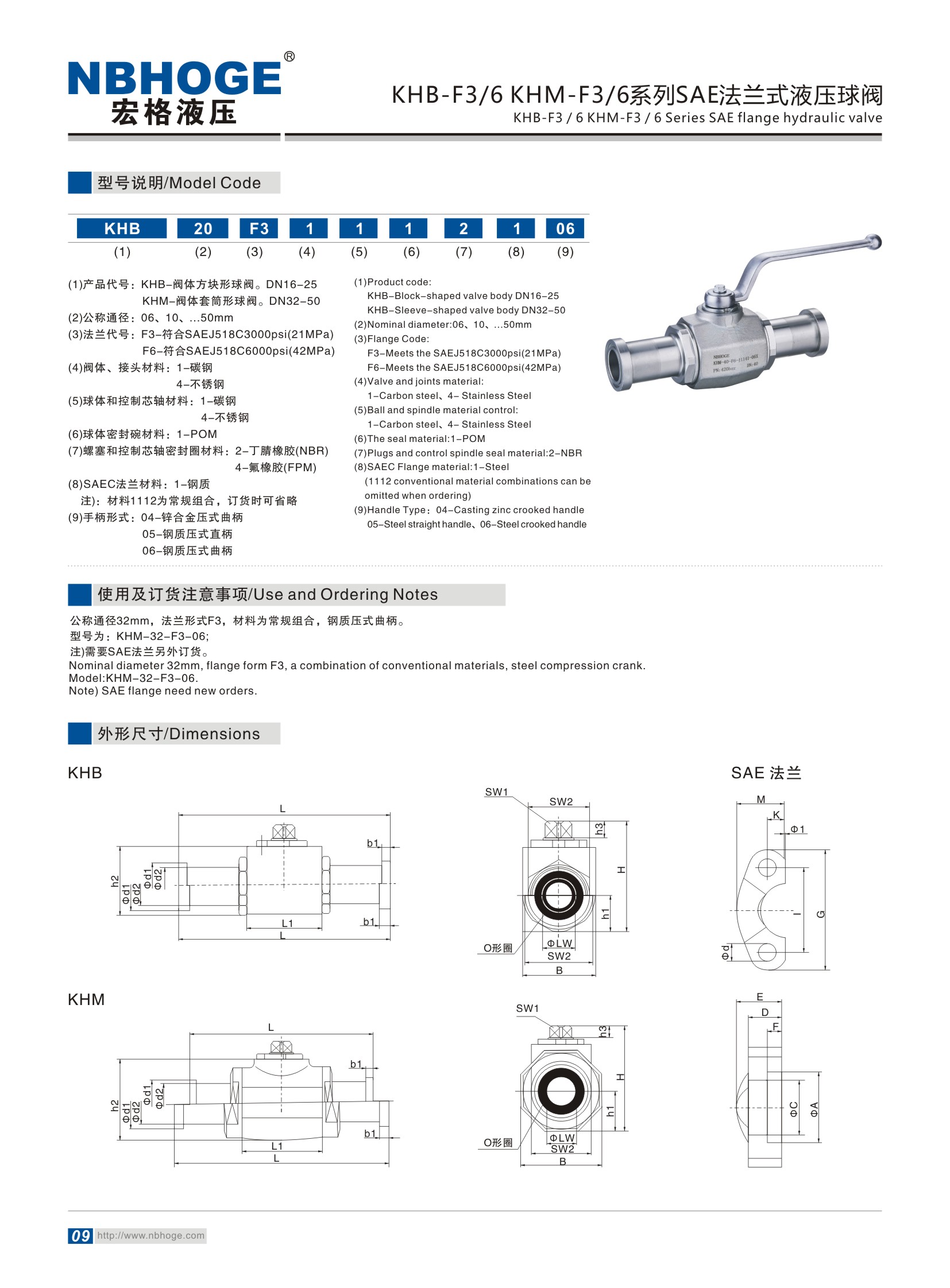 Custom KHB-F3/6、KHM-F3/6 series SAE flange hydraulic valve Suppliers ...